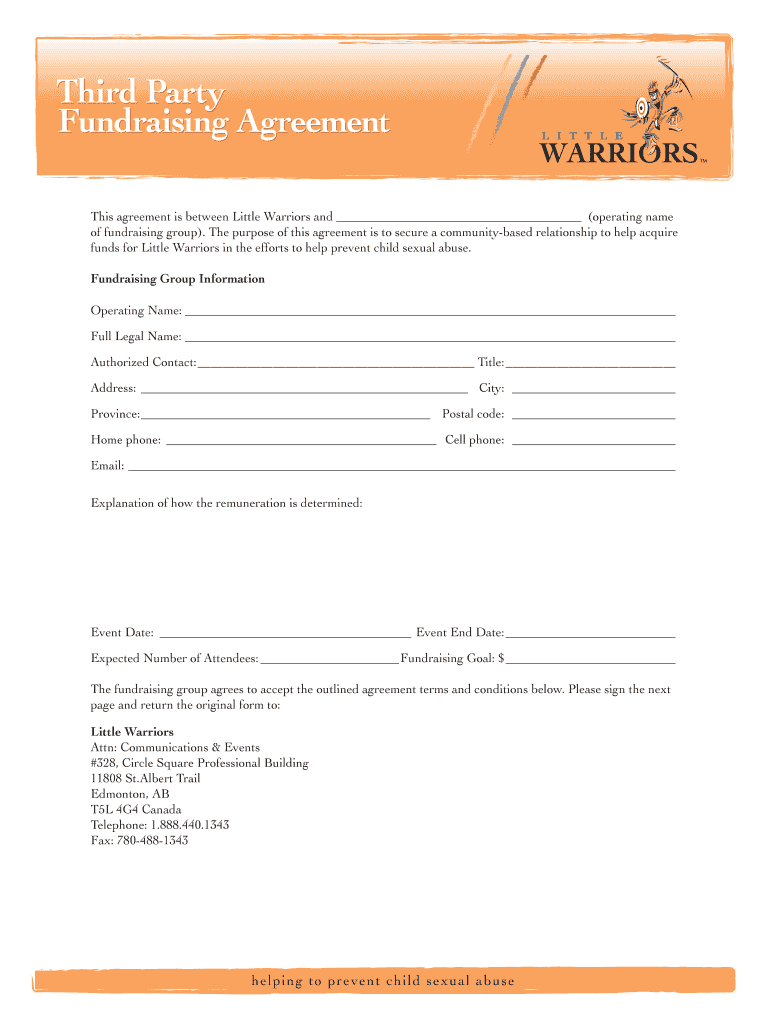 Fillable Online littlewarriors Third Party hird Party Fundraising ...