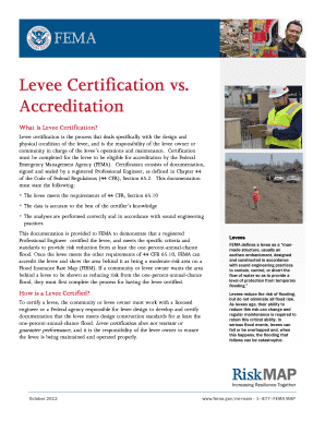 Fillable Online Levee Certification vs Accreditation - orsolutionsorg ...