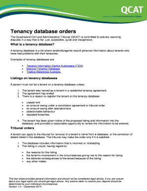 Fillable Online Tenancy database orders Fax Email Print - pdfFiller