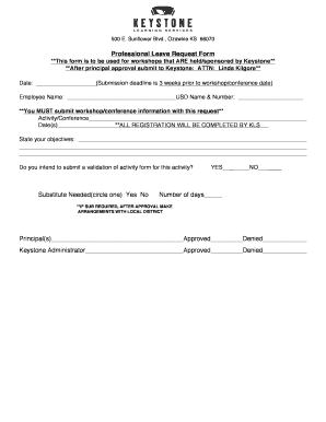 Fillable Online Professional Leave Request Form This form is to be used Fax Email Print - pdfFiller
