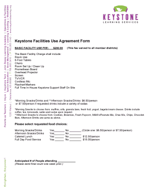 Fillable Online Keystone Facilities Use Form - keystonelearningorg Fax ...