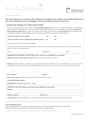 Fillable Online findamidwife org We need midwives to consent for their ...
