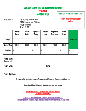 Fillable Online travis-tx tamu 2015-2016 Lamb Goat Tag Market and ...