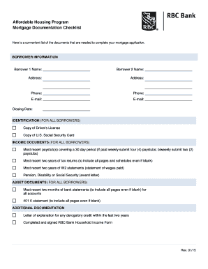 Fillable Online Affordable Housing Program Mortgage Documentation ...