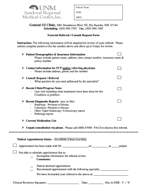 Fillable Online General GI Clinic Scheduling ax External Referral Fax ...
