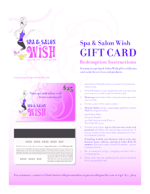 Fillable Online Spa & Salon Wish Fax Email Print - pdfFiller