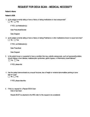Fillable Online REQUEST FOR DEXA SCAN MEDICAL NECESSITY Fax Email Print ...