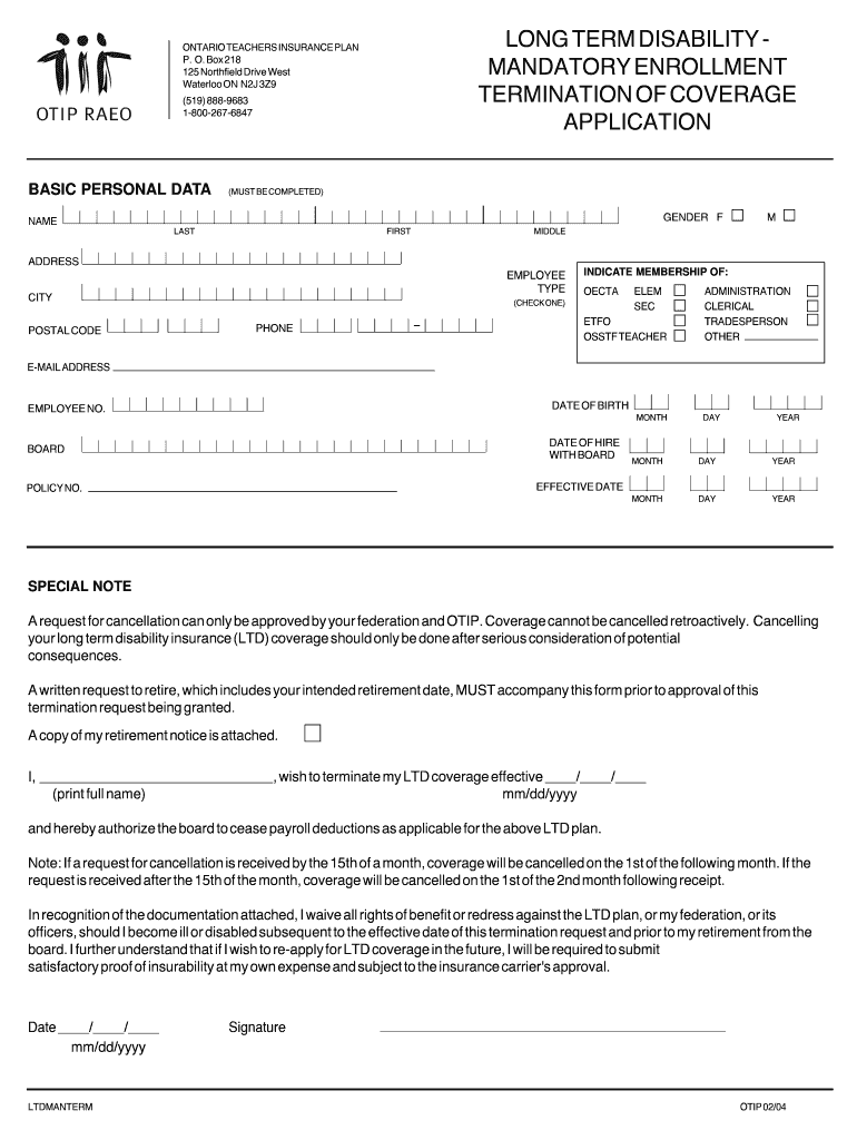 Fillable Online LONG TERM DISABILITY - execulinkcom Fax Email Print ...