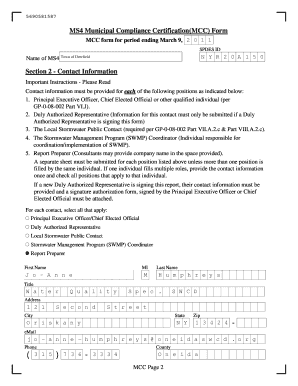 Fillable Online townofdeerfield MCC form for period ending March 9 ...