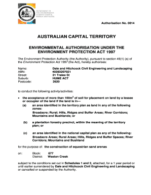 Fillable Online 0814 AUSTRALIAN CAPITAL TERRITORY ENVIRONMENTAL ...