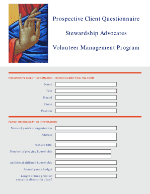 Fillable Online stewardshipadvocates Prospective Client Questionnaire ...