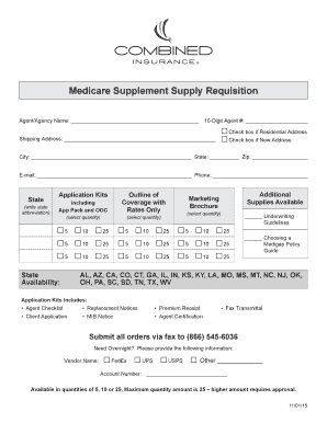 Fillable Online Medicare Supplement Supply Requisition Fax Email Print - pdfFiller