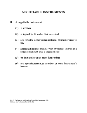 Fillable Online A negotiable instrument Fax Email Print - pdfFiller