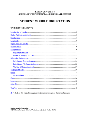 Fillable Online STUDENT MOODLE ORIENTATION - PBworks Fax Email Print - pdfFiller