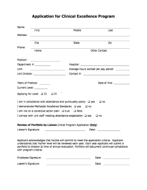 Fillable Online SA Health - Clinical Excellence Program Application SA ...