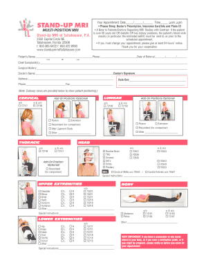 Fillable Online Stand-Up MRI of Tallahassee PA - hienetworkscom Fax ...