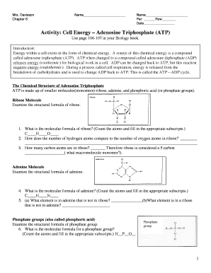 Fillable Online Cell Energy Lab - Los Angeles County High School for ...
