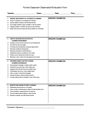 Fillable Online secceducation Formal Classroom ObservationEvaluation ...