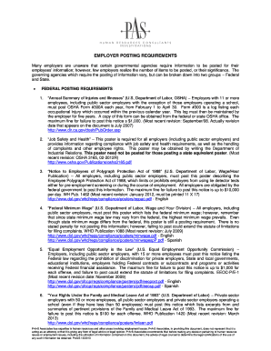 Fillable Online EMPLOYER POSTING REQUIREMENTS Fax Email Print - pdfFiller