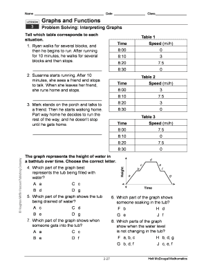 Fillable Online Graphs and Functions - tumwaterk12waus Fax Email Print ...