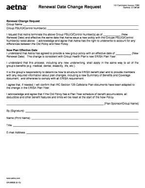 Fillable Online Renewal Date Change Request - nvwordandbrowncom Fax ...