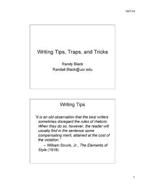 Fillable Online genomics ucr Writing Tips, Traps, and Tricks Fax Email ...