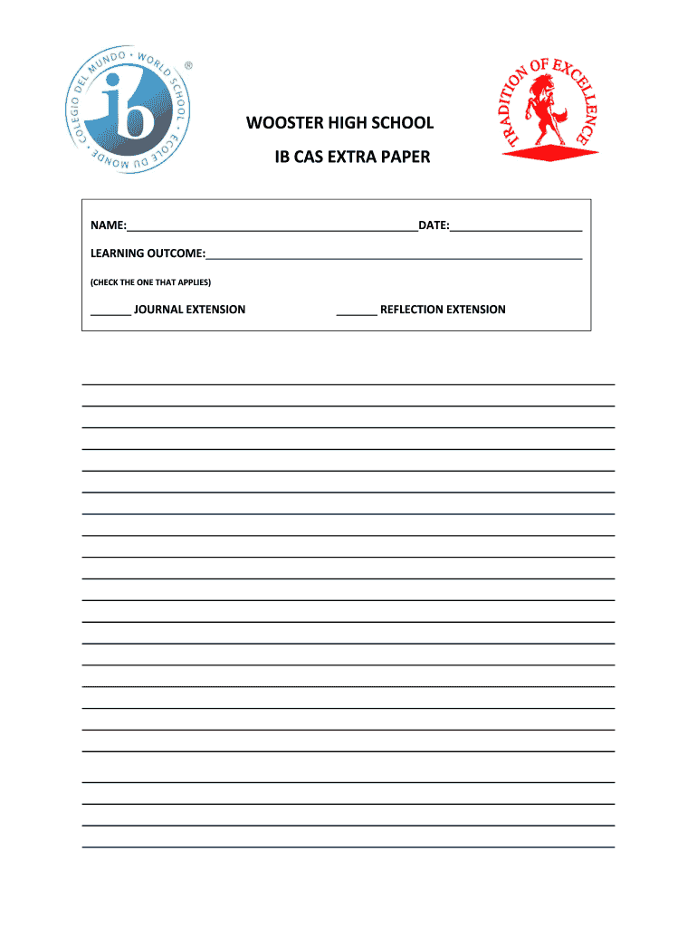Fillable Online WOOSTER HIGH SCHOOL IB CAS EXTRA PAPER Fax Email Print ...