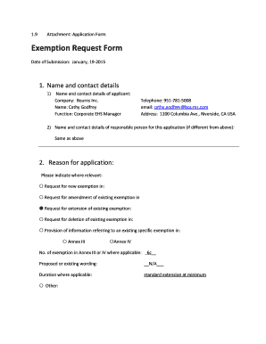 Fillable Online rohs exemptions oeko 19 Attachment Application Form ...