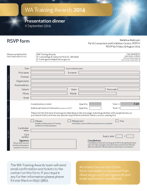 Fillable Online dtwd wa gov WA Training Awards 2014 Fax Email Print ...