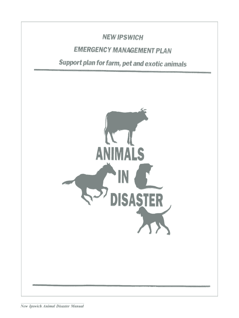Fillable Online Animal Disaster Plan animal disaster planning Fax Email ...