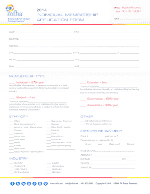 Fillable Online mfha MEMBERSHIP TyPE - Multicultural Foodservice ...