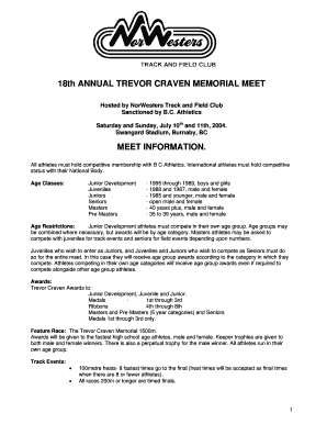 Fillable Online Trevor Craven 2004-package - Track and field athletics ...