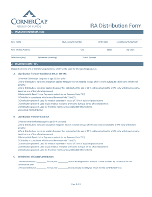 Fillable Online IRA Distribution Form - CornerCap Funds Fax Email Print ...
