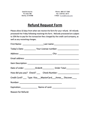 Credit Card Refund Form - Fill Online, Printable, Fillable, Blank ...