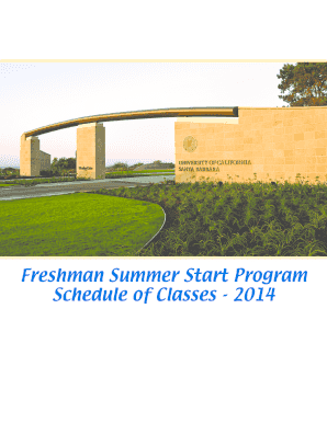 Fillable Online summer ucsb Freshman Summer Start Program Schedule of ...