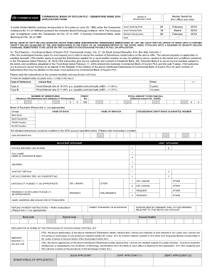 Fillable Online cse BApplicationb Form - Commercial Bank of Ceylon PLC ...
