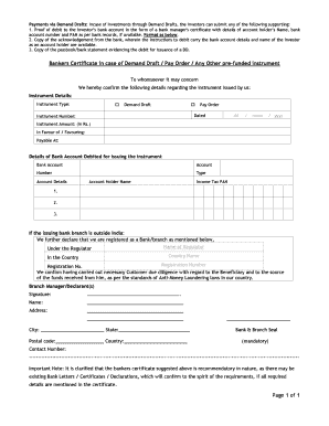 Fillable Online Demand Draft Bank Certificate - DSP BlackRock Mutual ...