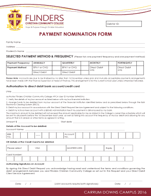 Fillable Online flinders vic edu PAYMENT NOMINATION FORM ...