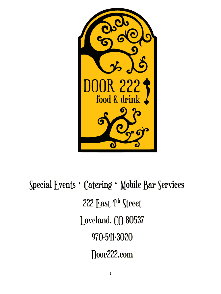 Fillable Online Street - Loveland Restaurant Door 222 Fax Email Print ...