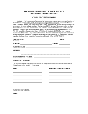 Fillable Online CHAIN OF CUSTODY FORM.doc Fax Email Print - pdfFiller