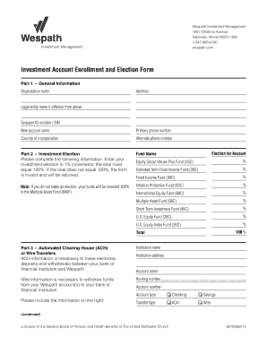 Fillable Online Investment Account Enrollment and Election Form Fax ...