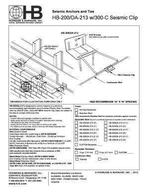 Fillable Online Seismic Anchors and Ties HB-200DA-213 w300-C Seismic ...