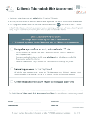 Fillable Online currytbcenter ucsf California Tuberculosis Risk ...
