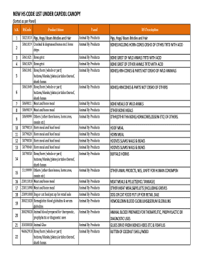 Fillable Online NEW HS CODE LIST UNDER CAPEXIL CANOPY Fax Email Print ...