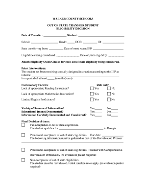 Fillable Online WALKER COUNTY SCHOOLS Fax Email Print - pdfFiller