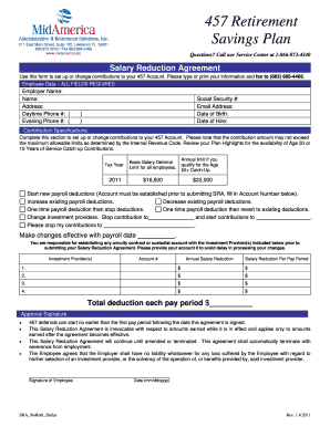Fillable Online 457 Retirement Savings Plan - myglpagentcom Fax Email ...