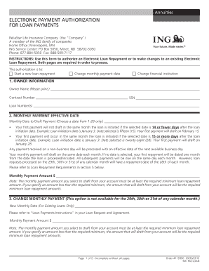 Fillable Online ELECTRONIC PAYMENT AUTHORIZATION FOR LOAN PAYMENTS Fax ...