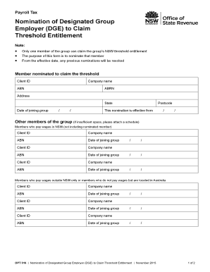 Fillable Online osr nsw gov Nomination of Designated Group Employer to ...