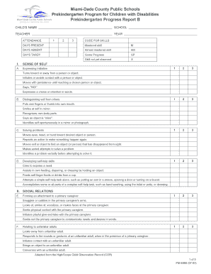 Fillable Online Prekindergarten Progress Report B Fax Email Print - pdfFiller