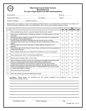 Fillable Online For Use in PaperBased Test (PBT) Administrations Fax ...